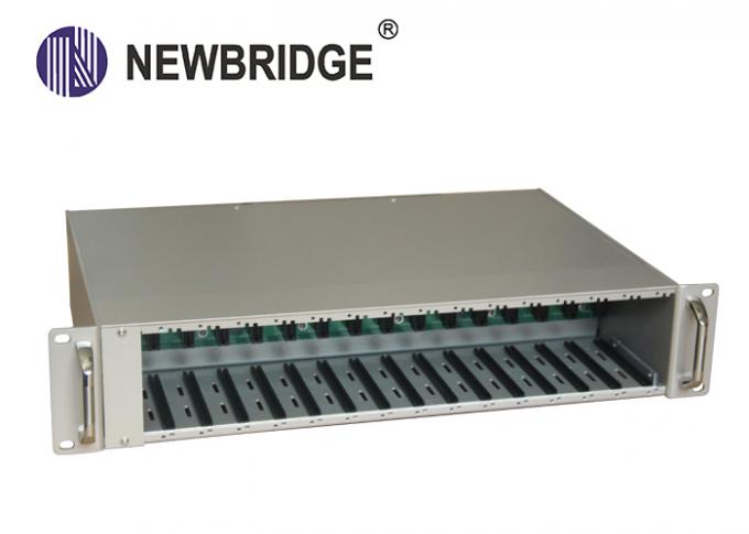 2U 16 Slots Rack Mount Media Converter , Low Power Loss Rack Mount